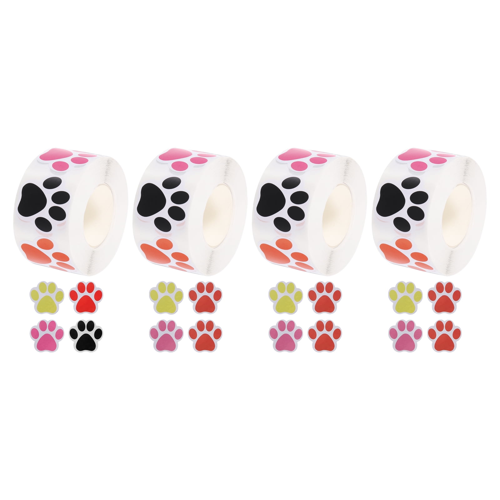 Adhesive Label Stickers Mixed Color 2000Pcs Paw Prints Stickers 0 ...