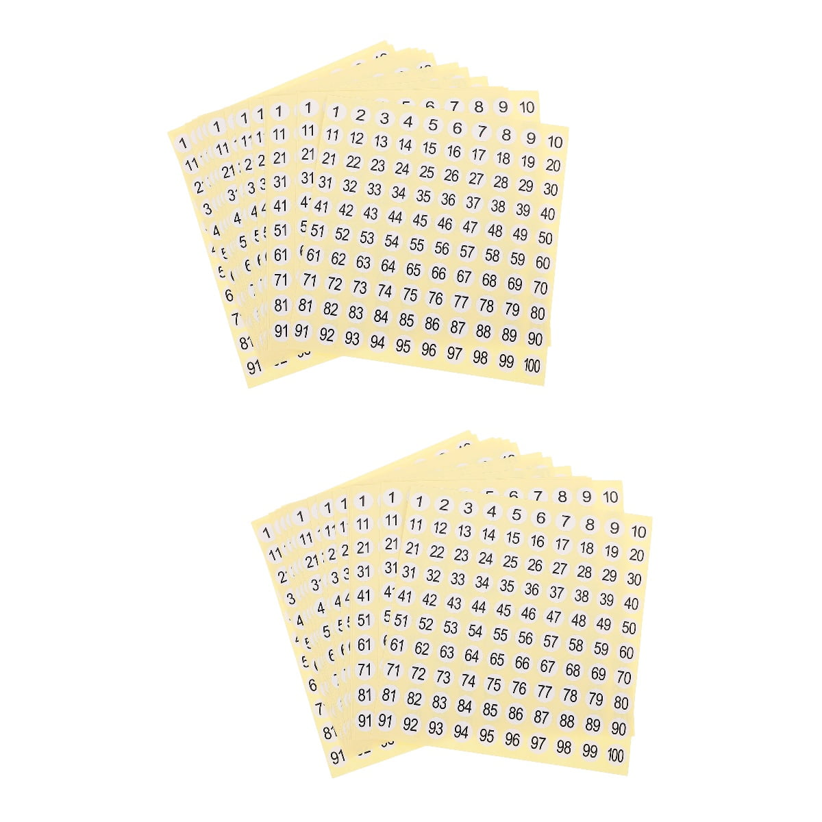 FENGGUIQU Self-Adhesive Number Stickers Light Yellow for Home ...