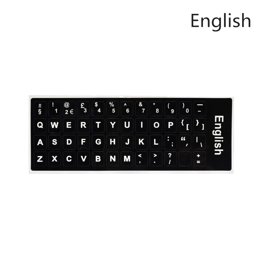 Adhesive Layout Alphabet Keyboard Stickers PVC for Arabic English ...