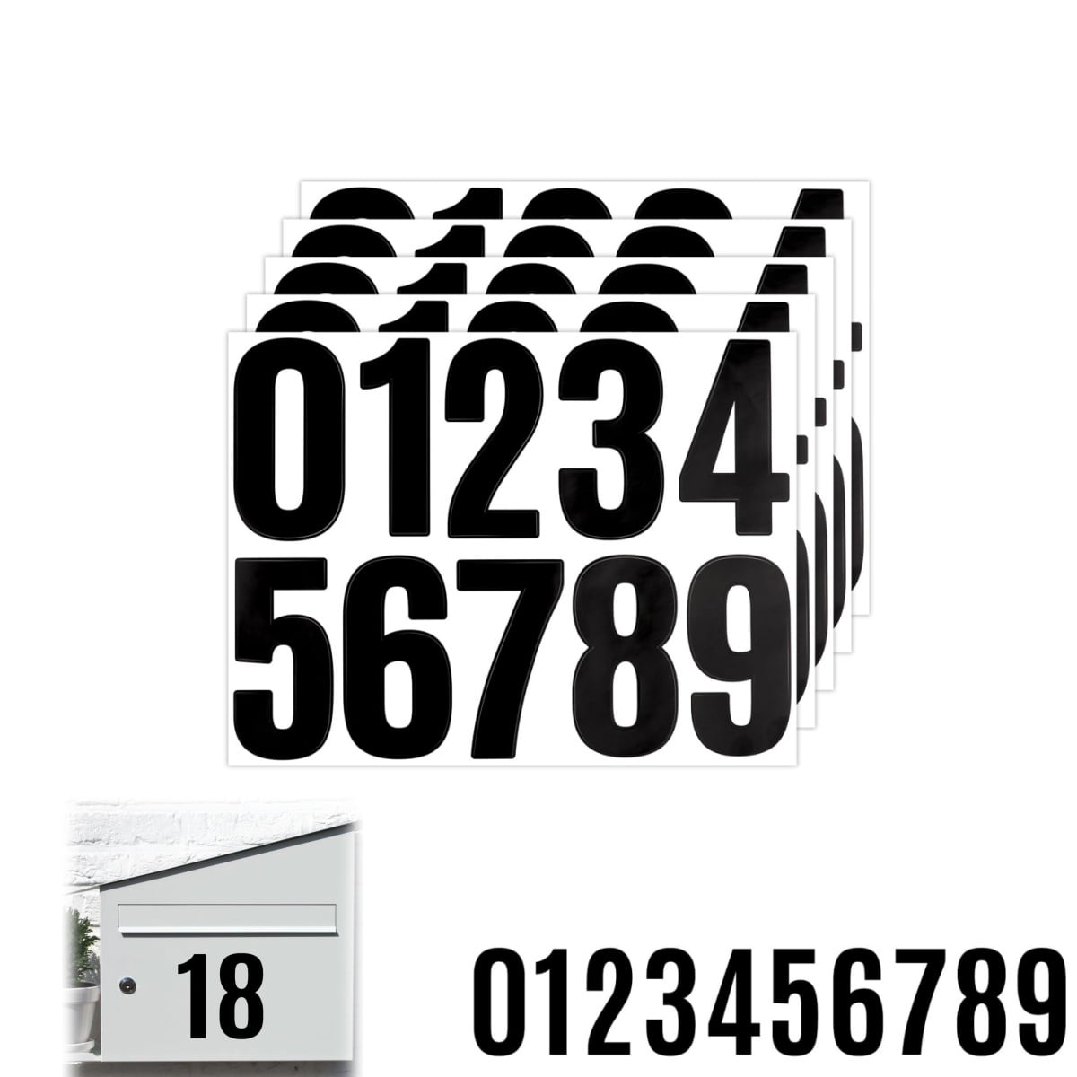 Adhesive Mailbox Number Pack,4In Portable Reflective Mailbox Number for ...