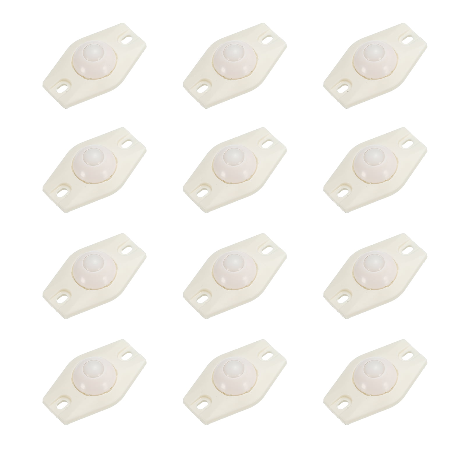 Adhesive Mini Caster Wheels, (White - 12Pack) Swivel Universal Caster ...