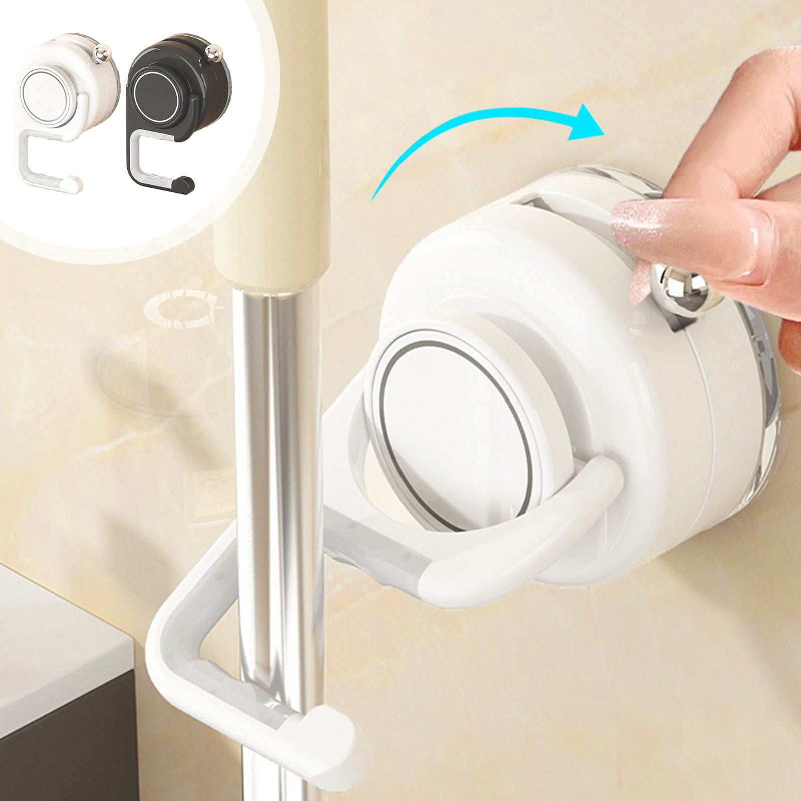 Adhesive Mop Hook,No Punching Bathroom Hook,Waterproof Adhesive,Wall ...