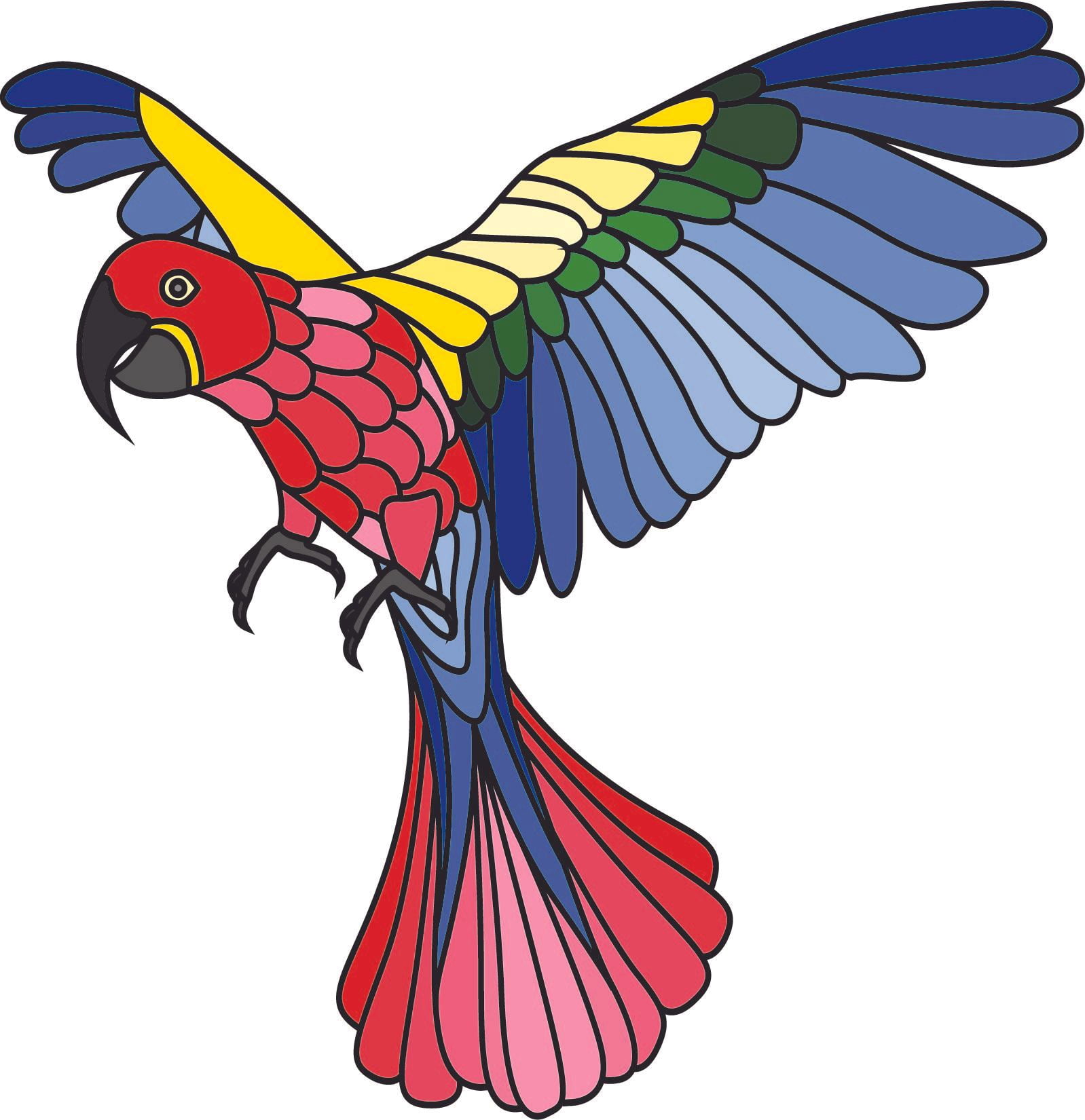Adhesive Multicolored Waterproof Glass Film Parrot Vinyl Wall Decal ...