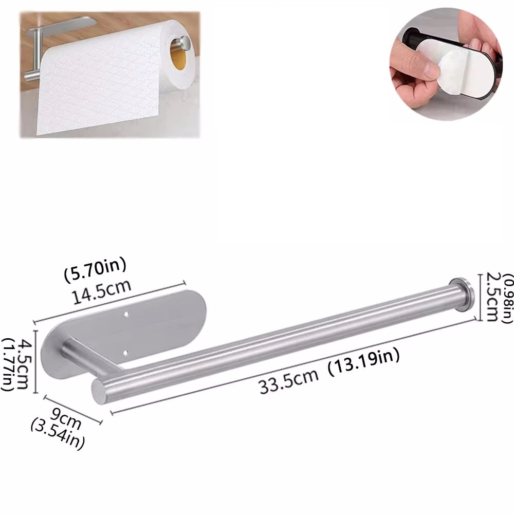 Adhesive Paper Towel Holder – No Drill Wall Mount Tissue Dispenser for ...