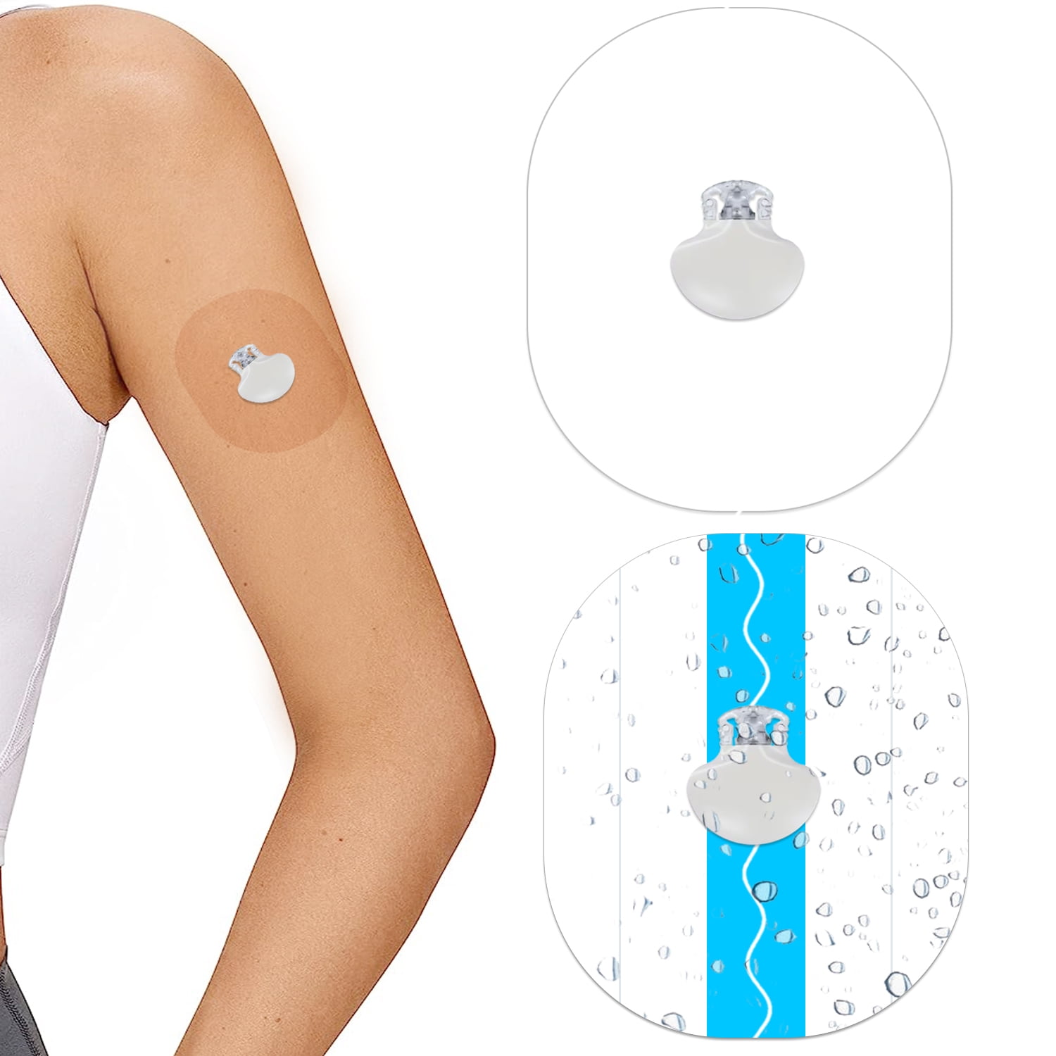 Liangmai Adhesive Patches for Medtronic Guardian 4 Sensor, 40 Pack, Waterproof, Hypoallergenic ...