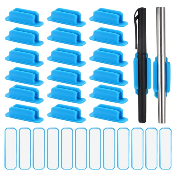 Adhesive Pen Holders, 36 Pack Silicone Flexible Pencil Holder Marker ...