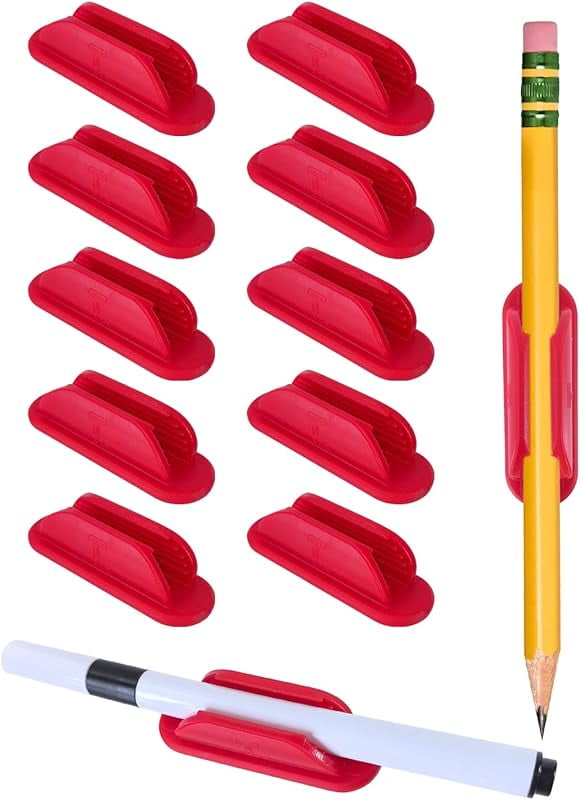 Adhesive Pencil Holders for Desk Set of 10 - Silicone Pen Holder with ...