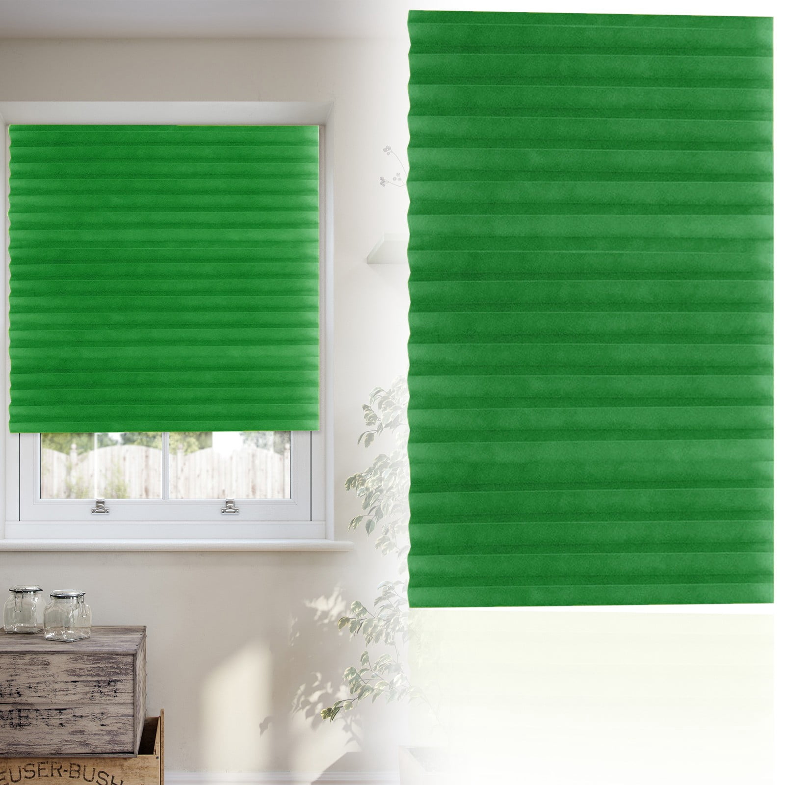 Hgtduk Adhesive Pleated Blind Folding Privacy Curtain for Bedroom, Easy ...