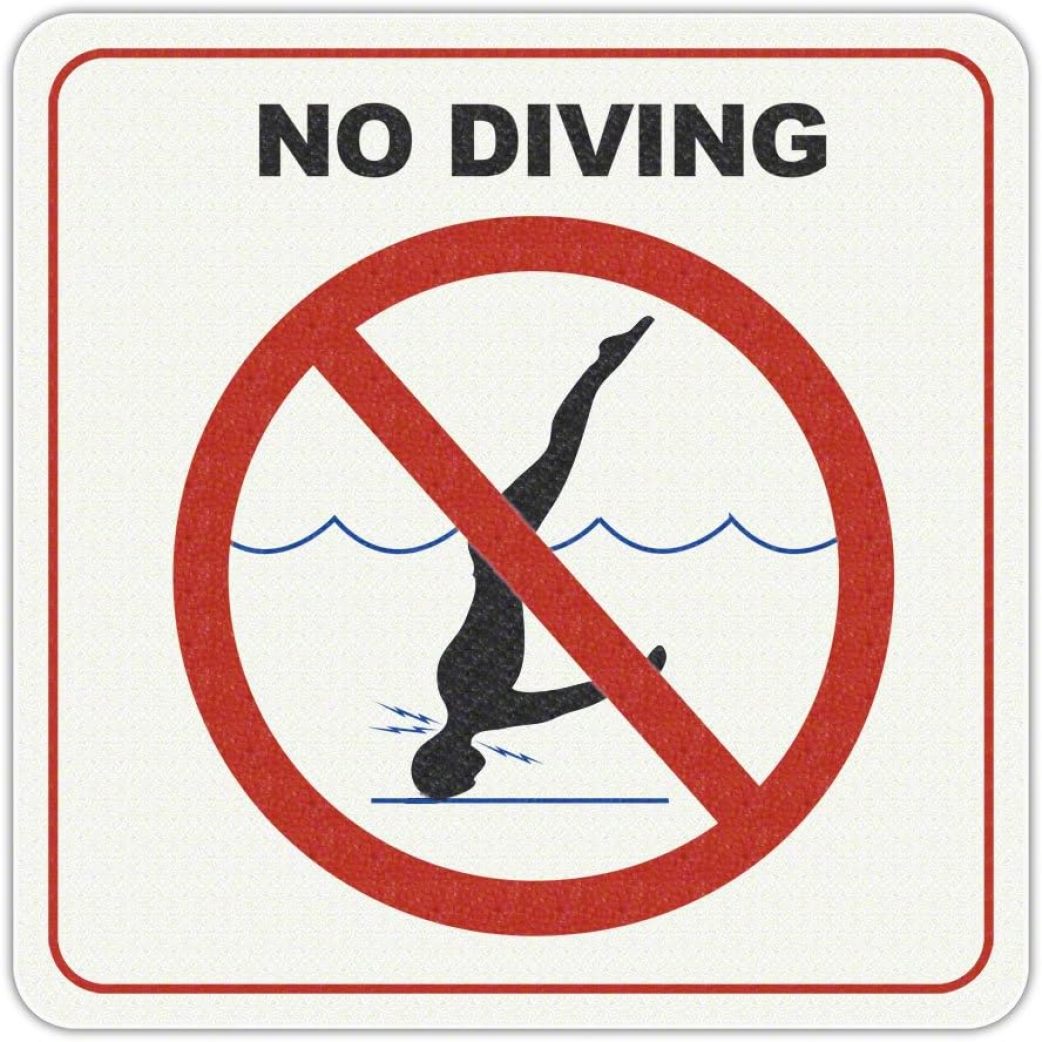 Adhesive Pool (No Diving w/Symbol 6x6) - Walmart.com