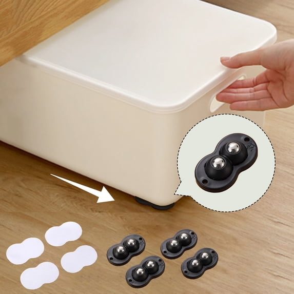 Adhesive Pulley Universal Wheel for Trash Cans, Storage Boxes Easy Move ...