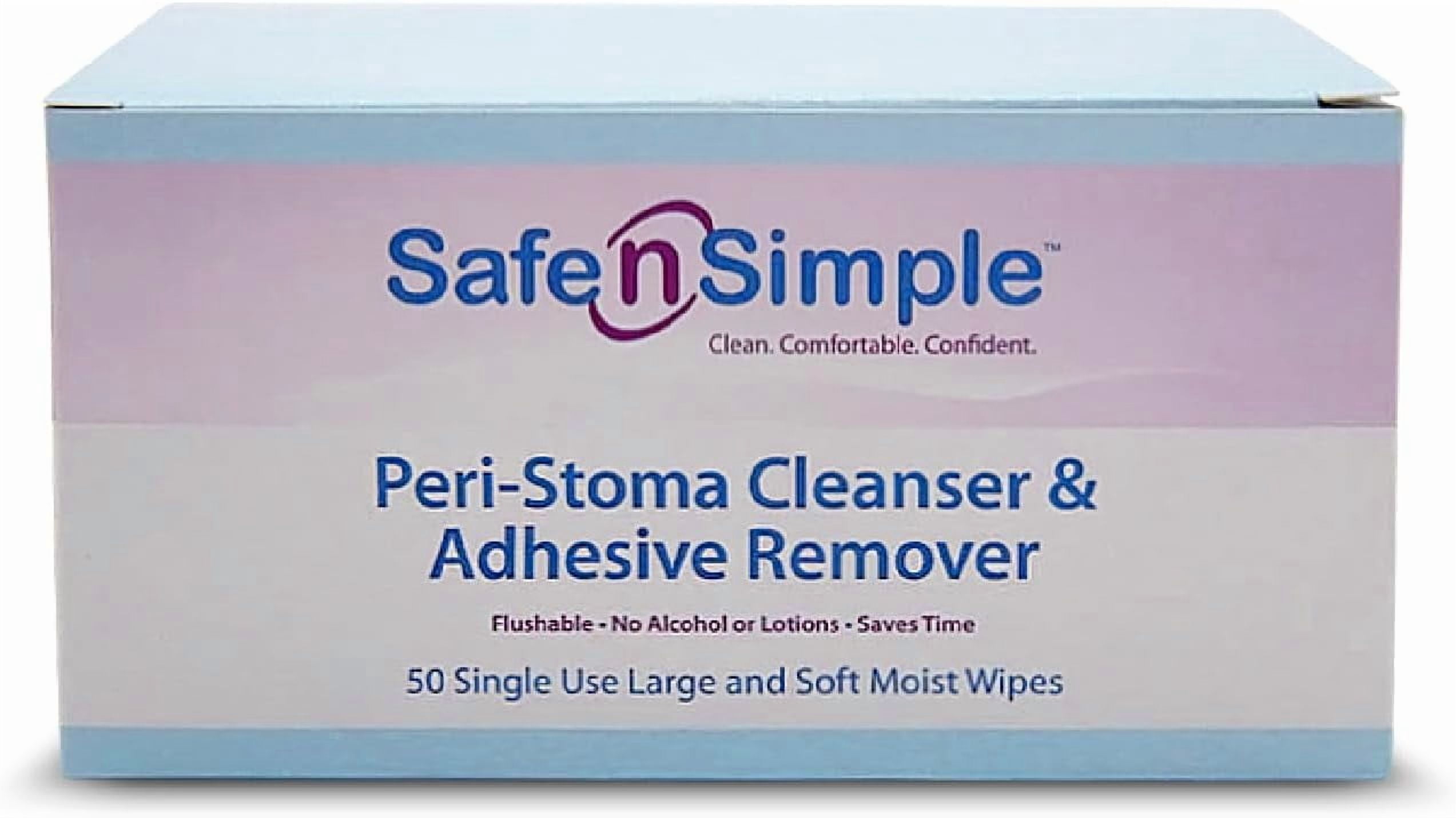 Adhesive Remover for Skin - 5"x7" 50 Wipes - Stoma Adhesive Remover ...