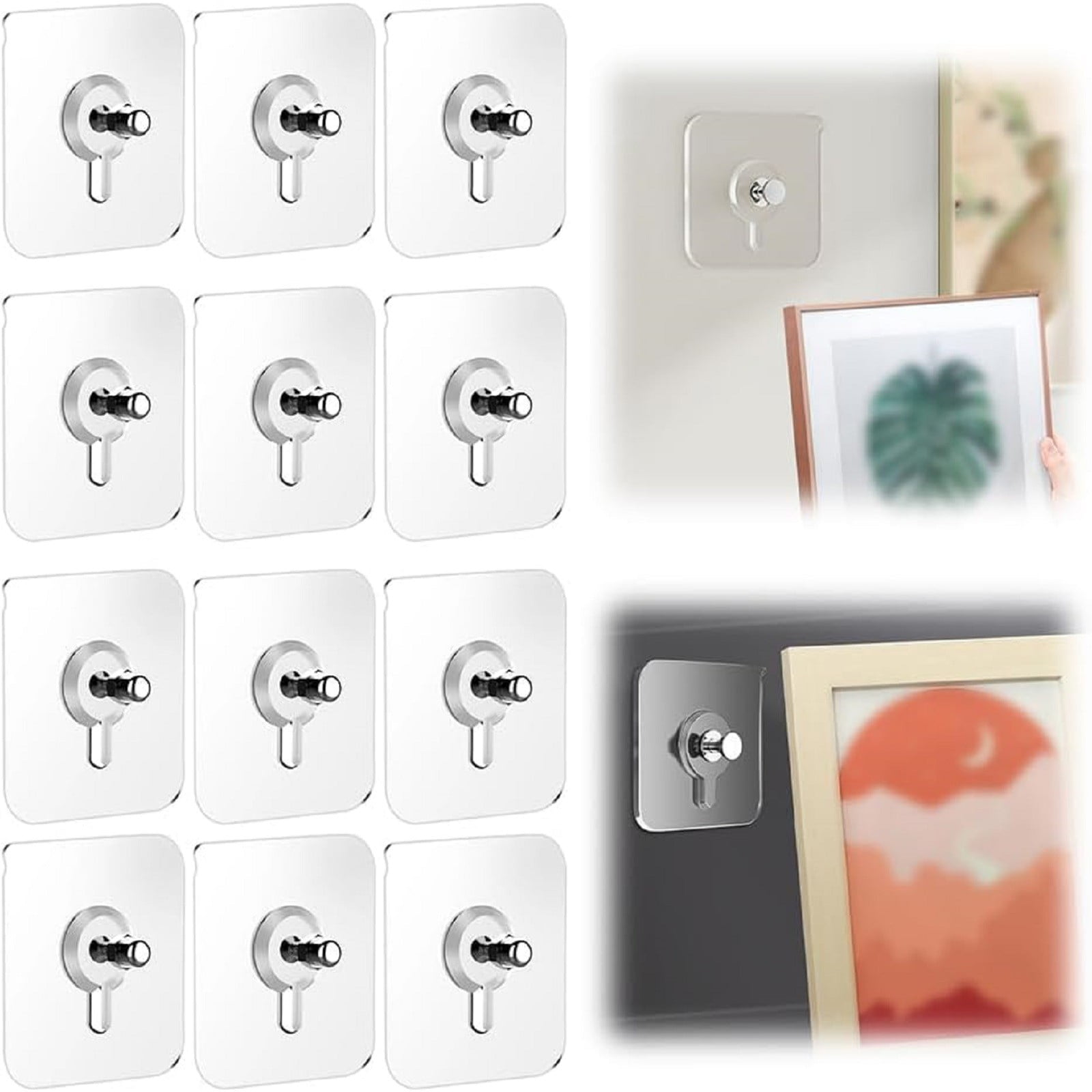 Adhesive Screw Wall Hooks (Nail-Free Hangers, Picture Hangers), 6 * 6Cm ...