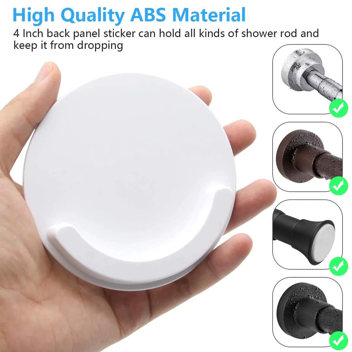 Adhesive Shower Curtain Rod Tension Holder | Shower Rod Mount Retainer ...