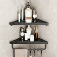 Adhesive Shower Shelf Set Rust Proof Bathroom Organizer Corner Wall ...