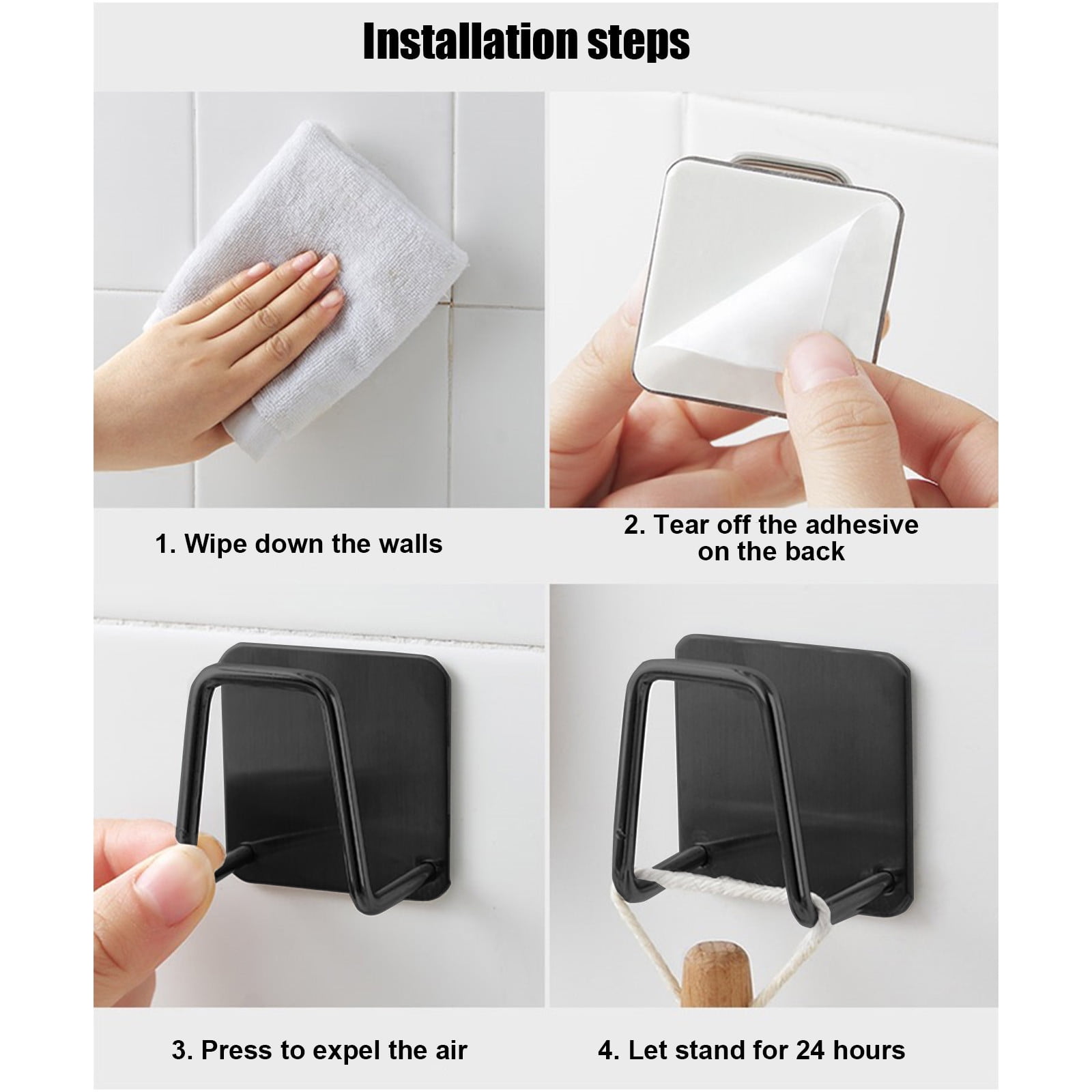 Adhesive Sponge Holder for Kitchen Sink Stainless Steel Scrubber Hanger ...