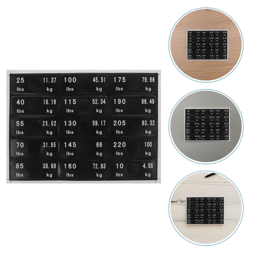 Beaupretty Exercise Machine Weight Stickers Black 2 Sets 1.97X0.79X0 ...