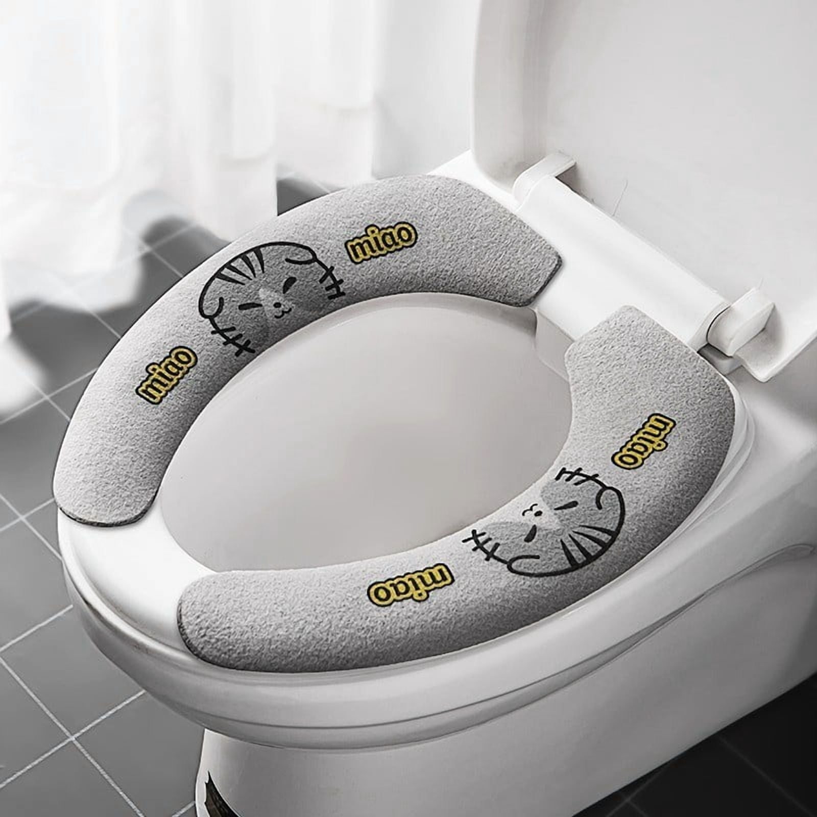 Adhesive Toilet Seat Cover with Soft Velvet Surface, Hygienic ...