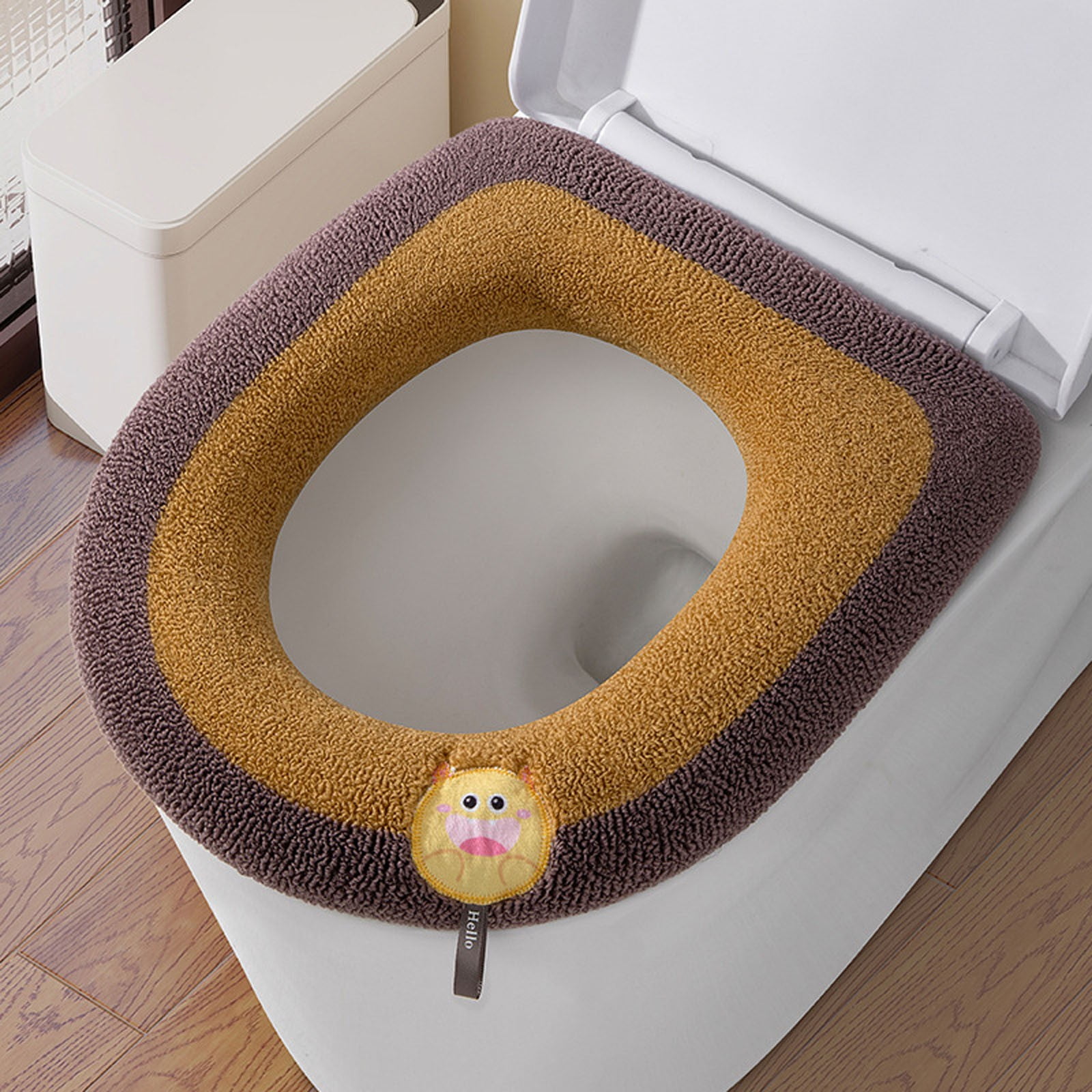 Adhesive Toilet Seat Cushion for Household Use, Soft Fabric Commode ...