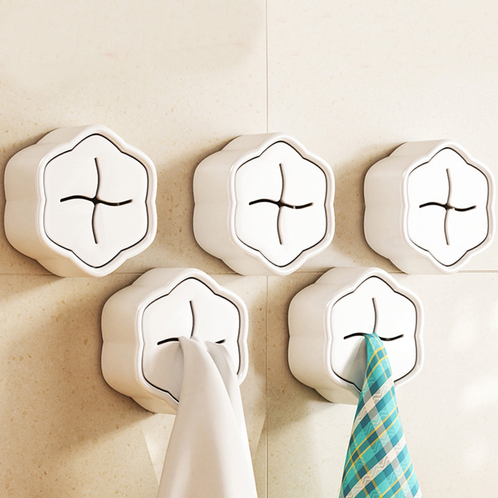 Adhesive Towel Hooks, Non-Punched Insertion Hooks with Strong Adhesive ...