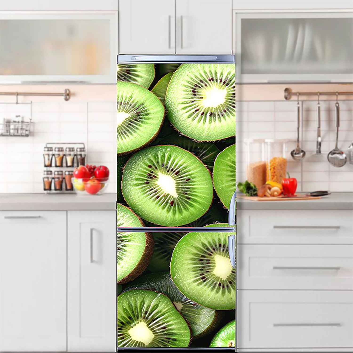 Adhesive Tropical Plants 3D Door Stickers Waterproof Retro Wood Grain ...