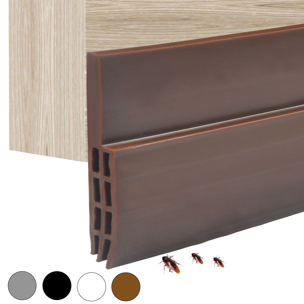 Adhesive Under Door Sweep, 100cm Silicone Rubber Door Seal Strip Self ...