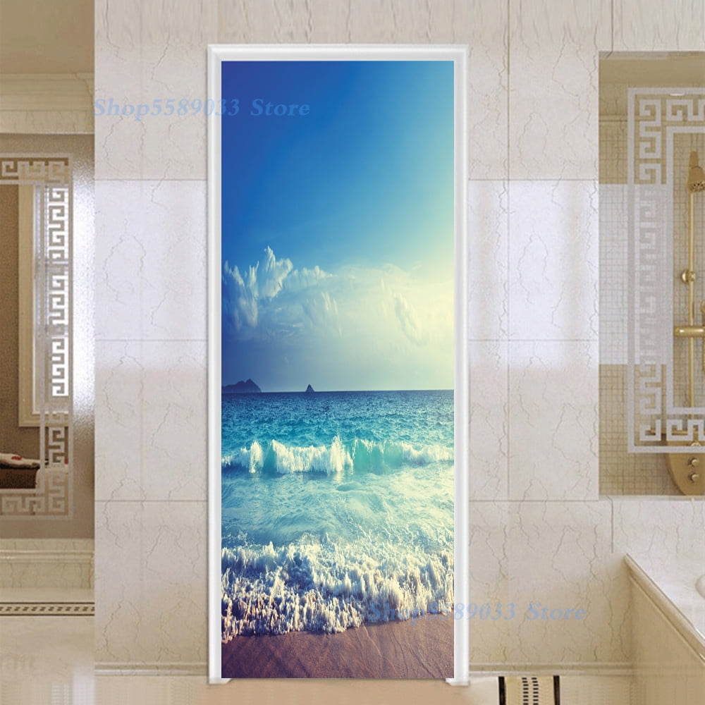 Adhesive Vinyl Door Stickers Full Cover Film Door Decoration Home ...