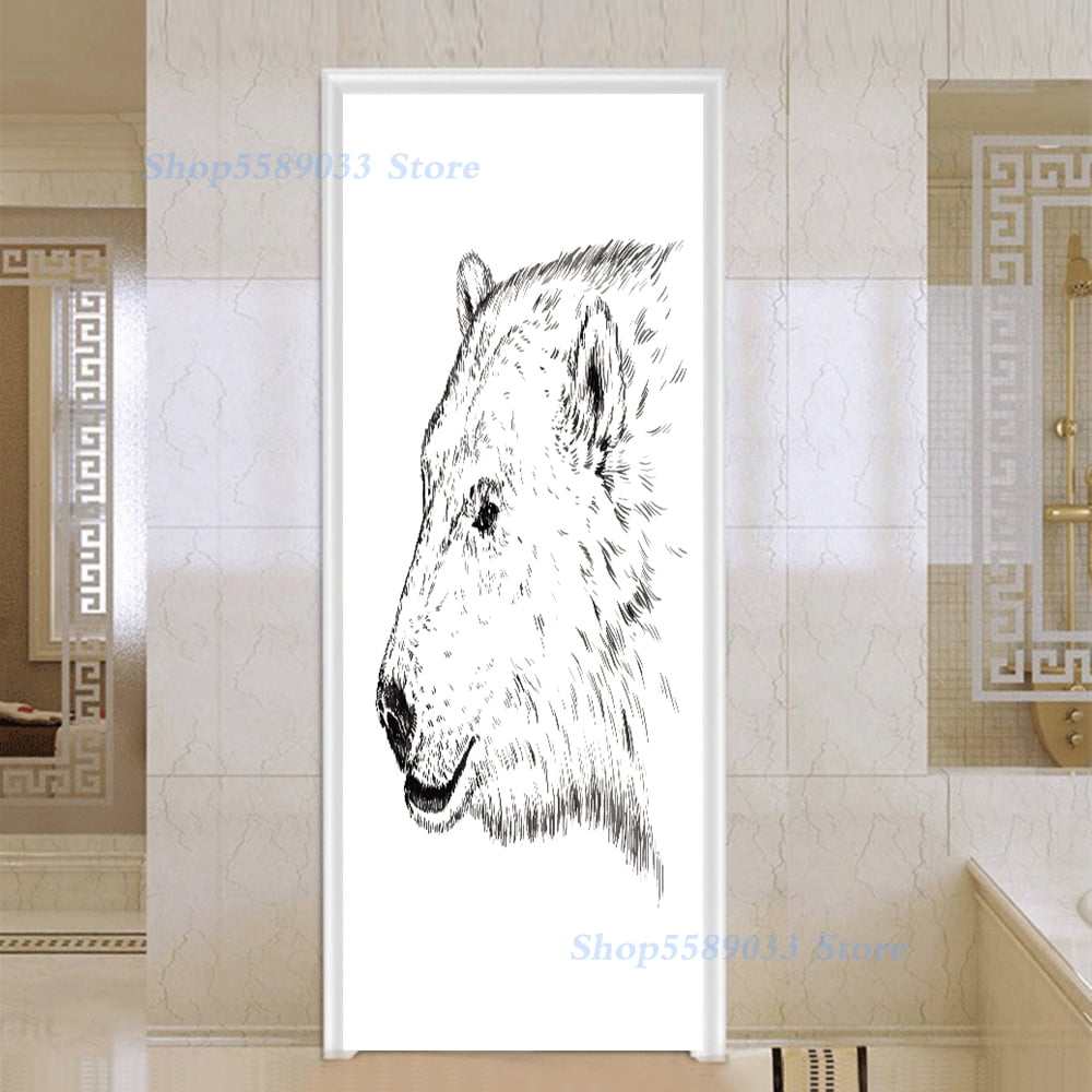 Adhesive Vinyl Door Stickers Full Cover Film Door Decoration Home ...