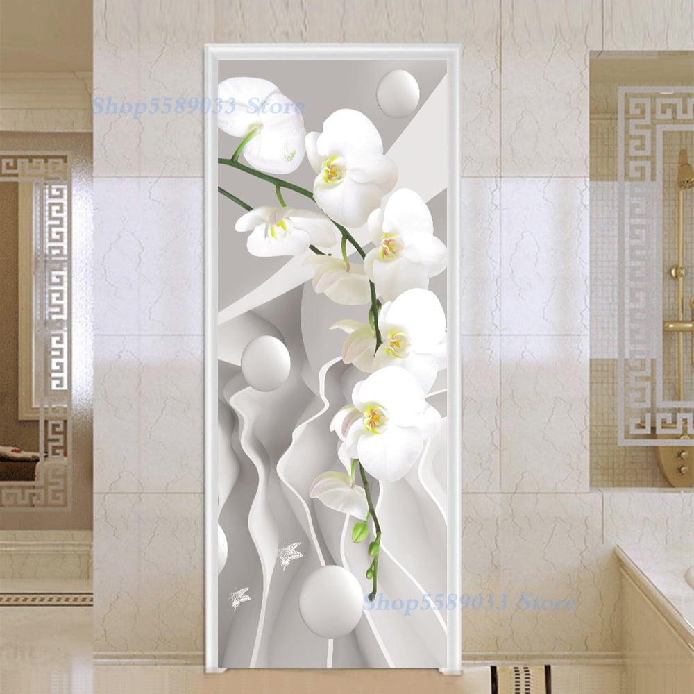 Adhesive Vinyl Door Stickers Full Cover Film Door Decoration Home ...