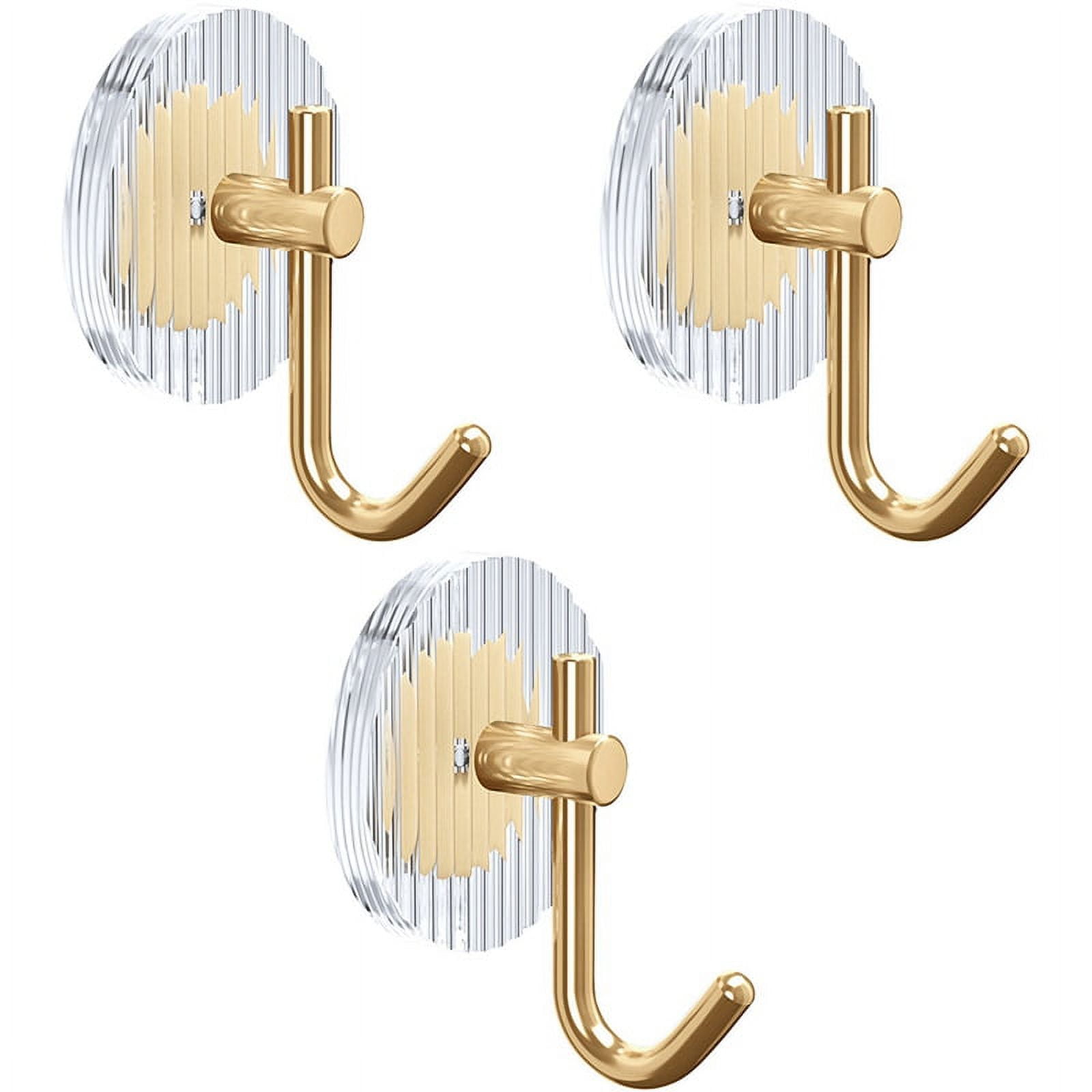 Adhesive Wall Hooks Acrylic Shower Hooks for Hanging Gold Self-Adhesive ...