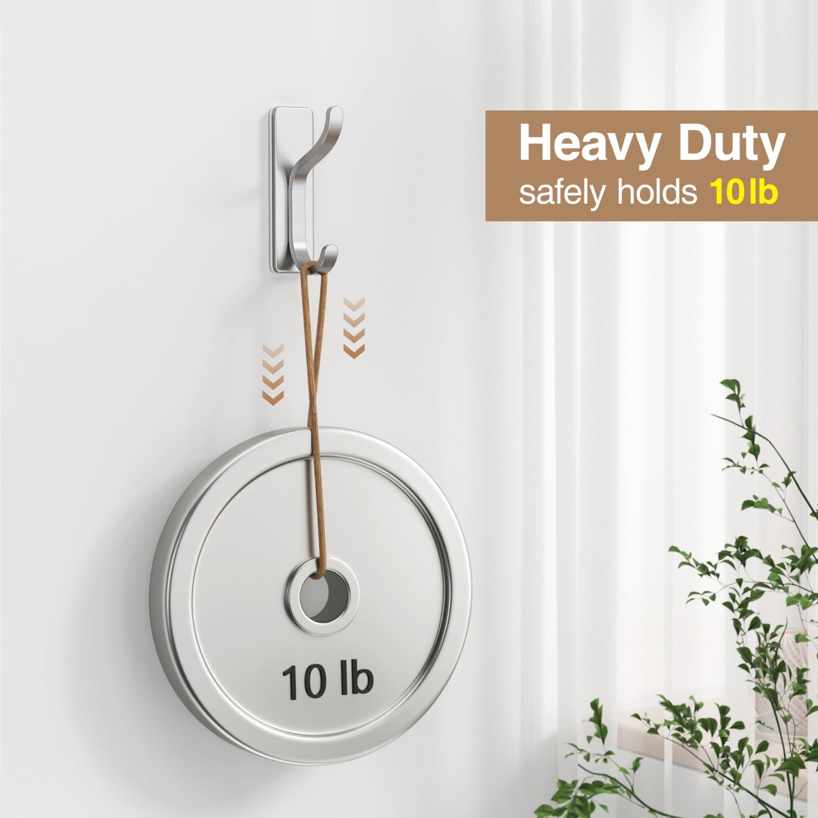 Adhesive Wall Hooks For Coat And Towel, No Drill Sticky Hook For ...