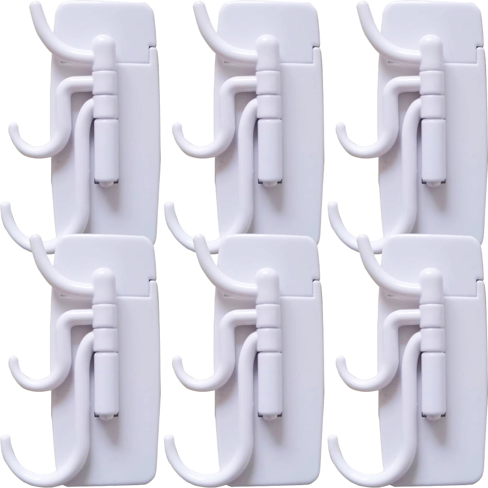 Adhesive Wall Hooks Small Rotating Bathroom Swivel Hanger Coat Vertical ...