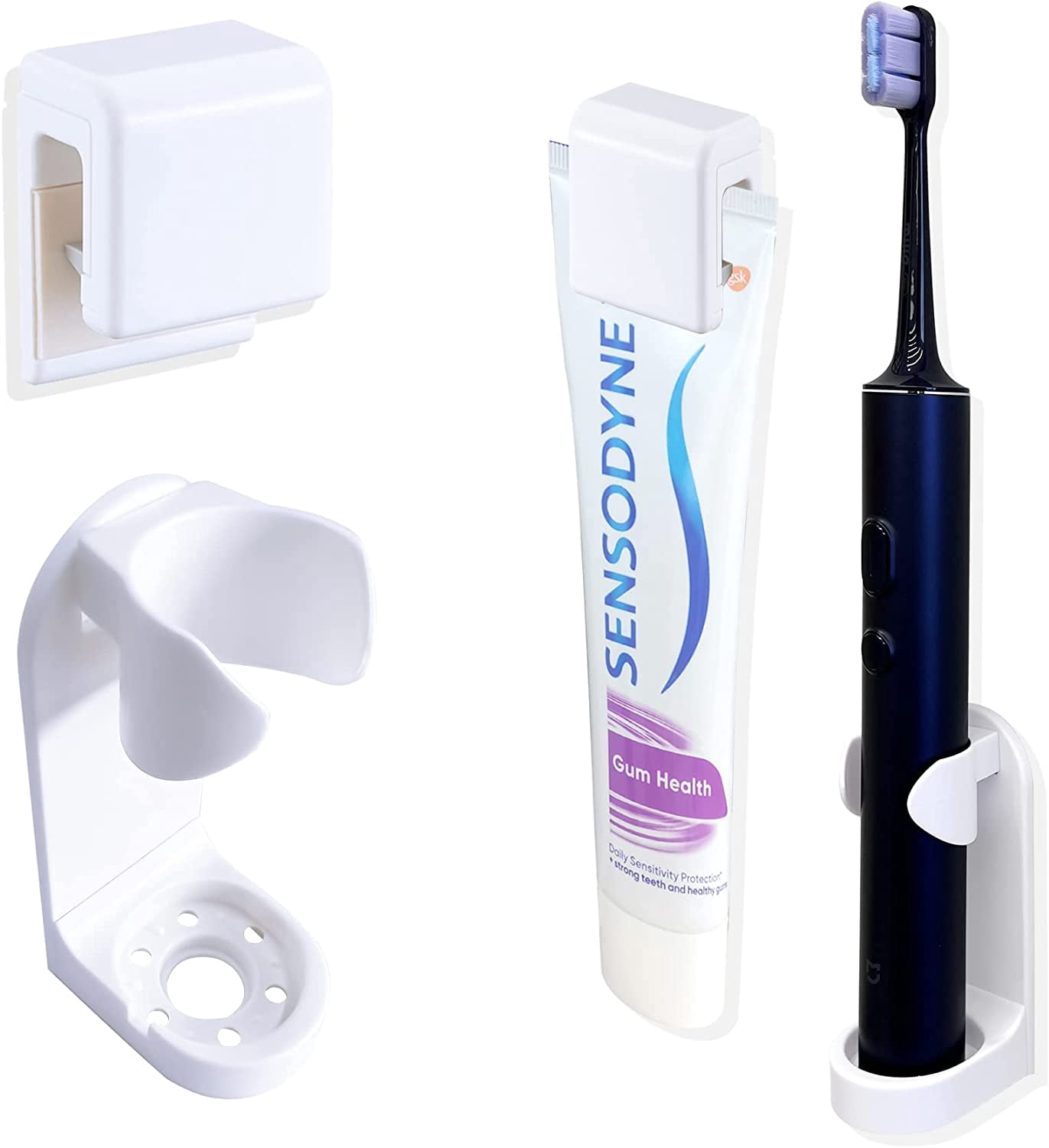 Adhesive Wall Mounted Dry Keeping Toothpaste and Electric Toothbrush ...