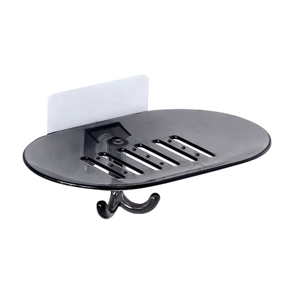 Adhesive Wall-Mounted Soap Rack with Drainage Hooks and Towel Holders ...