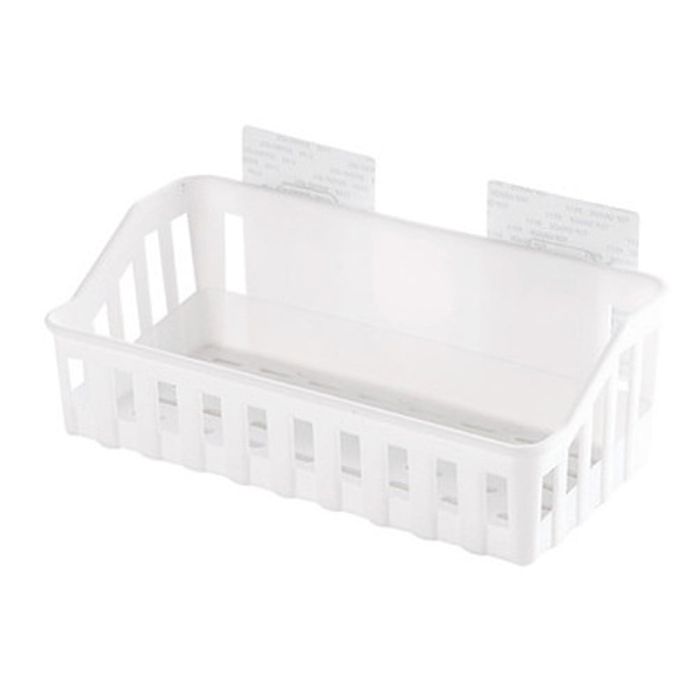 Adhesive Wall Mounted Storage Basket Organizer, Multi-Purpose Plastic ...