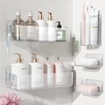 Adhesive Wall Shelf, Shower Shelves 5 Pack with Soap Holder, Shower ...