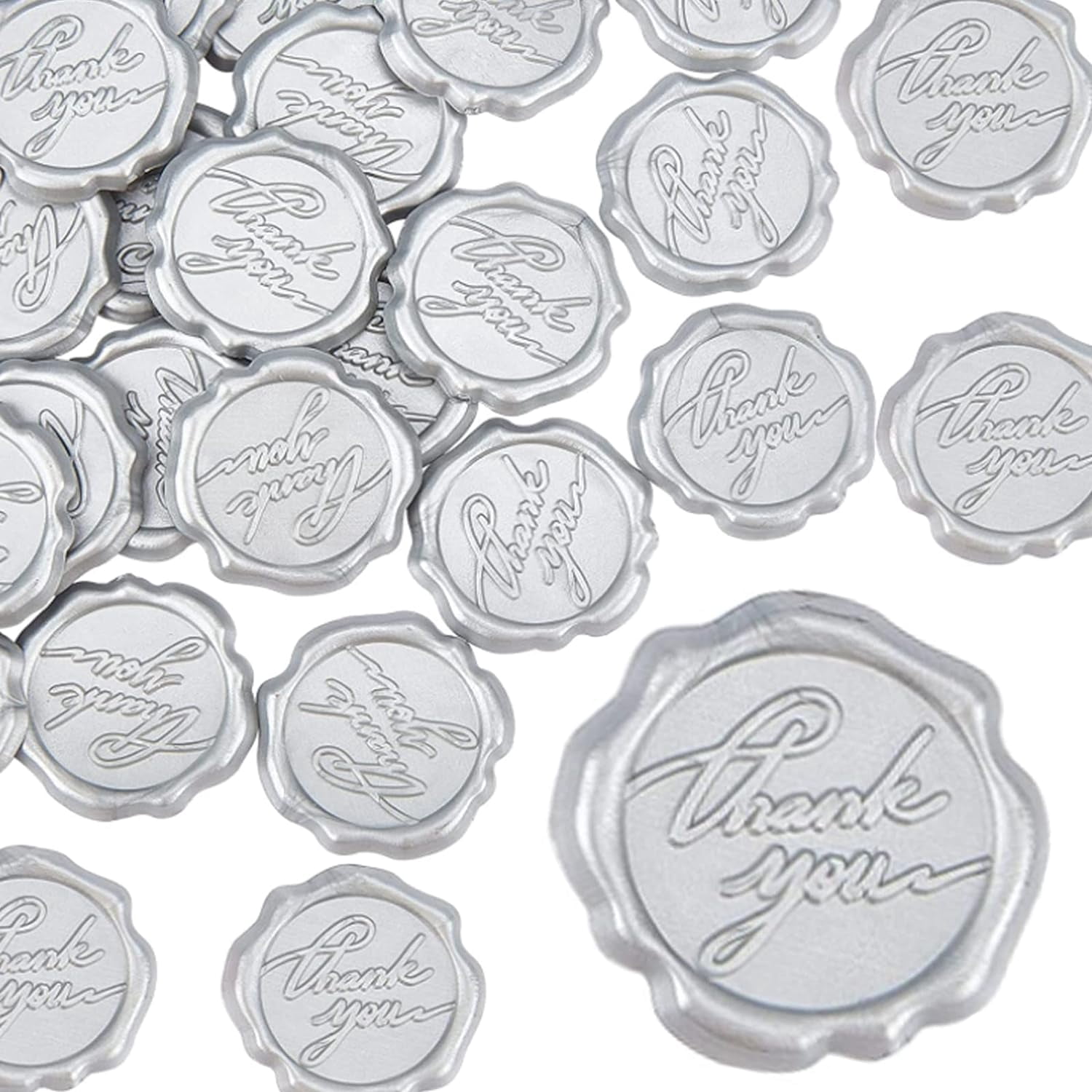 Adhesive Wax Seal Stickers For Envelope Seal Silver 30.8x30.8x2.2mm DIY ...