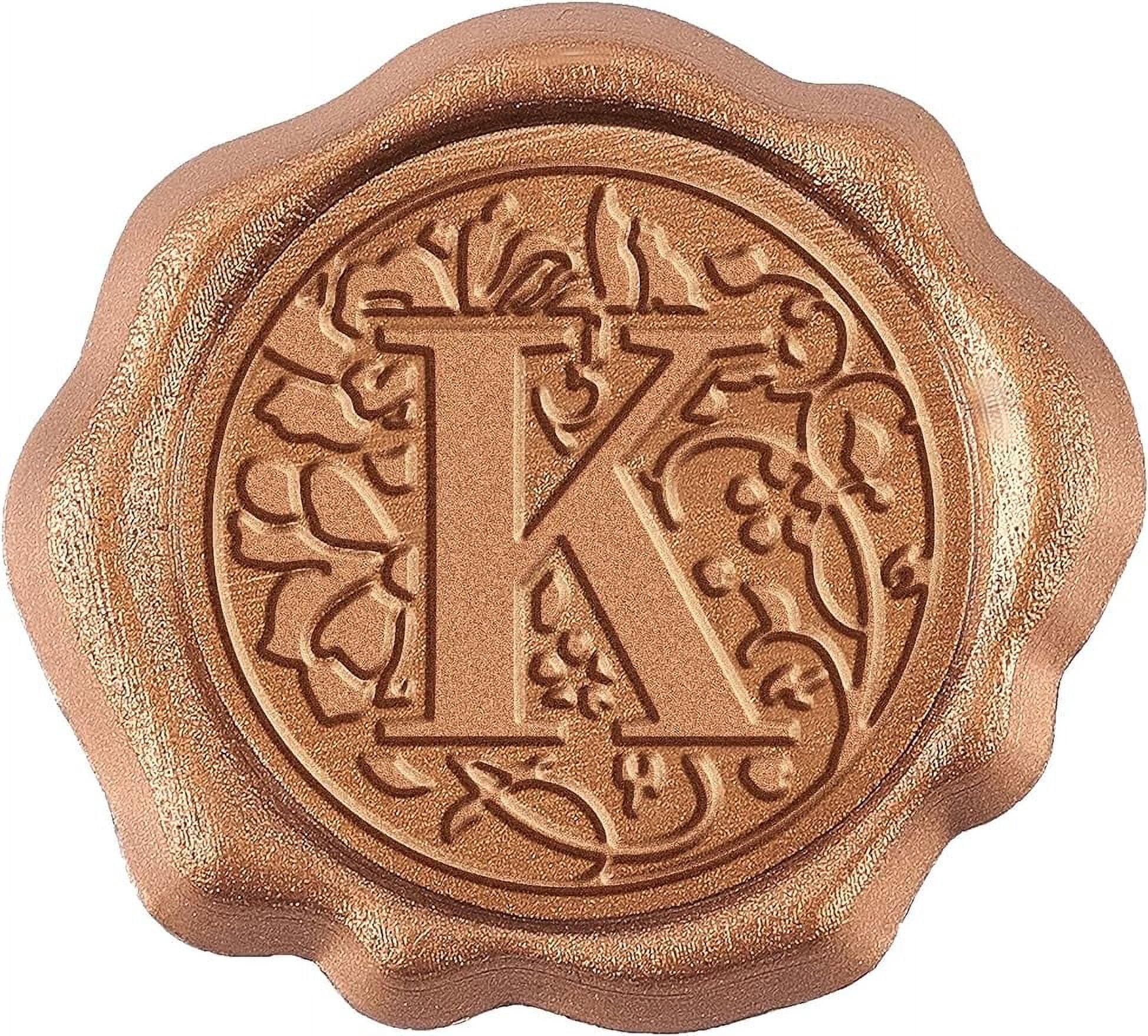 Adhesive Wax Seal Stickers Initial K 25Pk Floral Self- Adhesive Wax ...