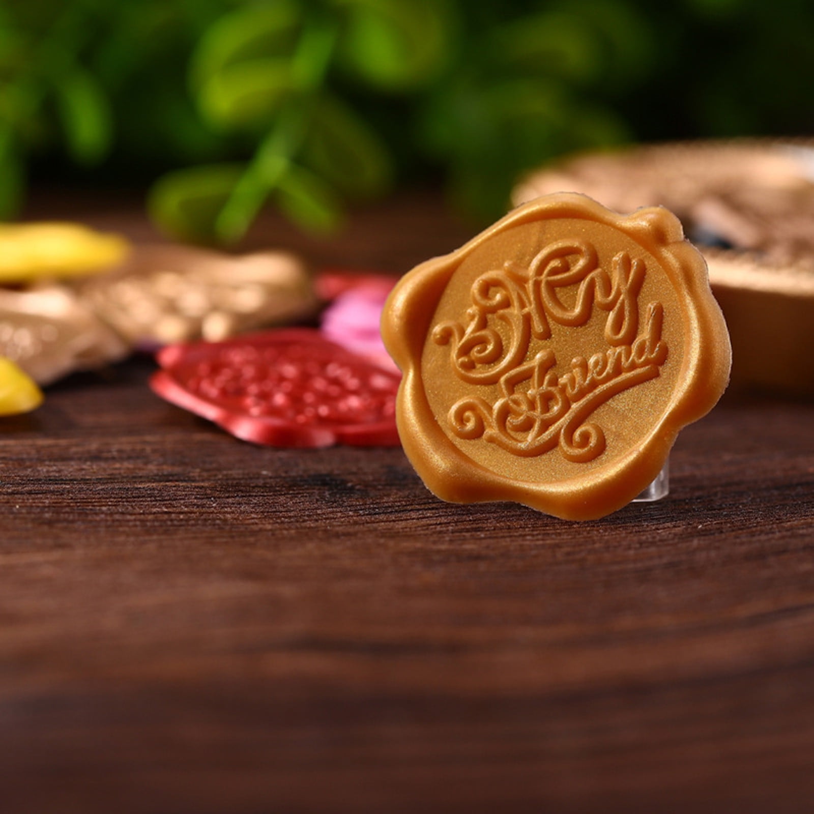 Adhesive Wax Sticker Wreath Wax Cards Stickers Self Adhesive Gold ...