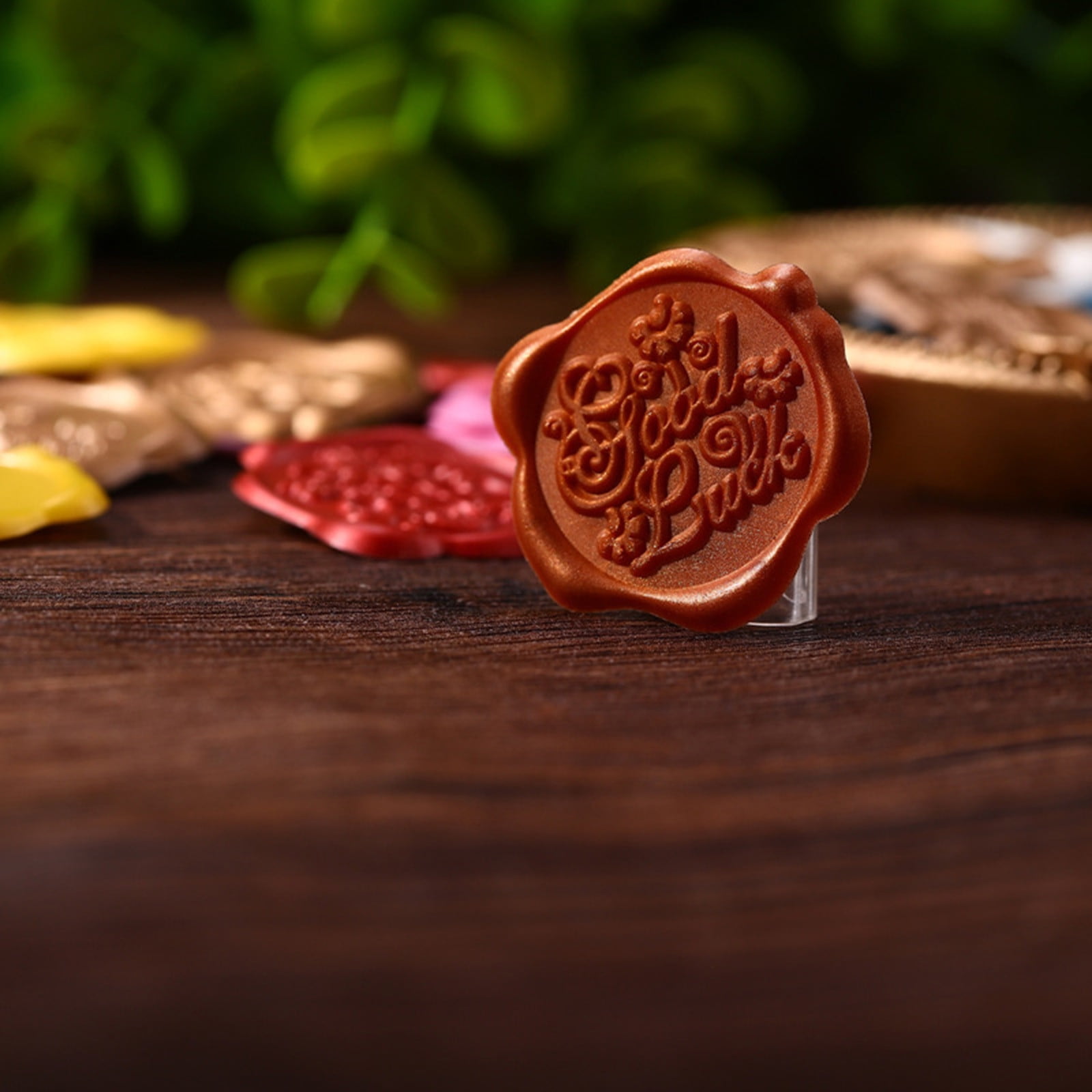 Adhesive Wax Sticker Wreath Wax Cards Stickers Self Adhesive Gold ...