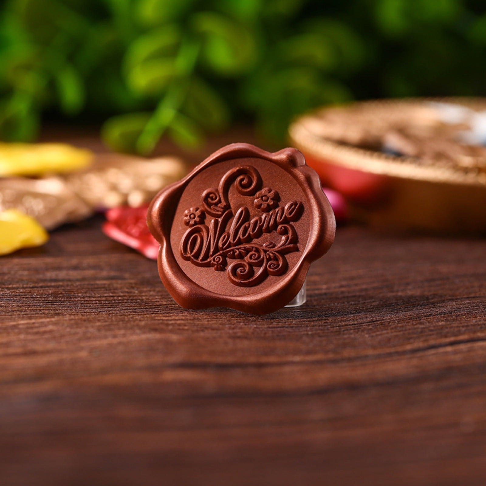 Adhesive Wax Sticker Wreath Wax Cards Stickers Self Adhesive Gold ...