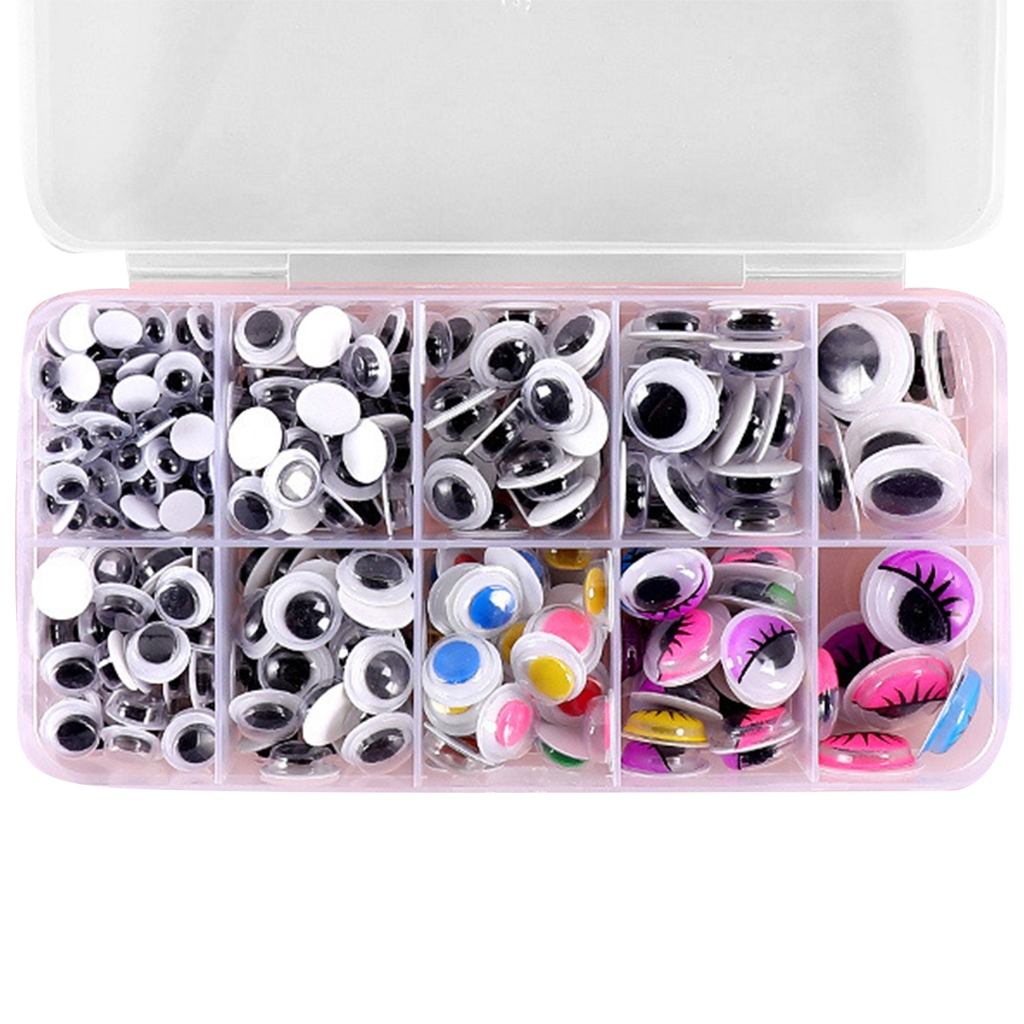 Adhesive Wiggle Eyes 260/350/750/1380Pcs Round Sticky Craft Eyes ...