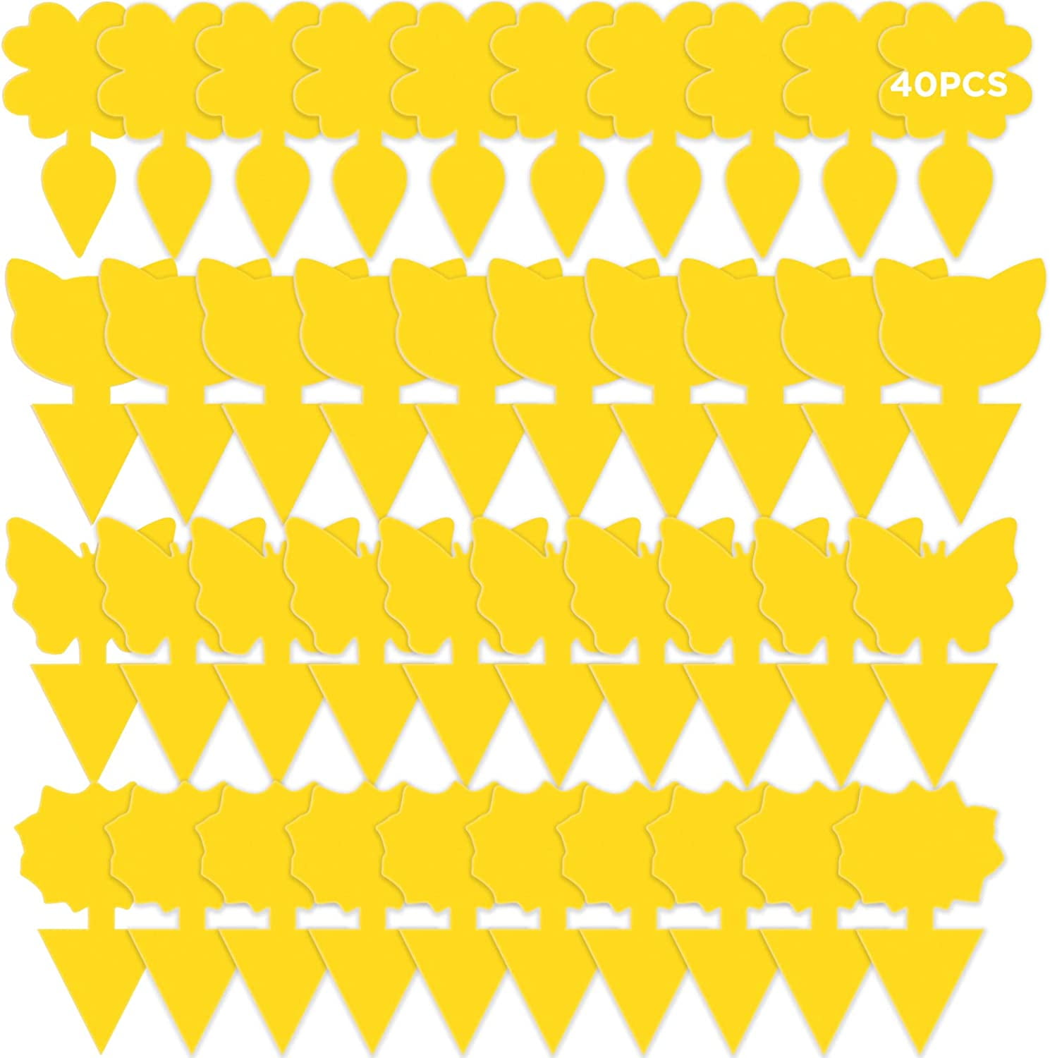 Adhesive traps, 40 pieces, sticky fruit flies, plants, mosquitoes, insect traps, for indoor and ...