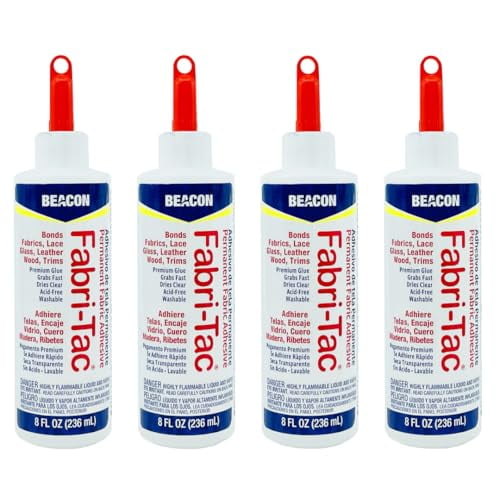 Adhesives Ft8Ozbot12 Fabri Tac Permanent Adhesive, Clear (4 Pack) 8 Ounce - Walmart.com
