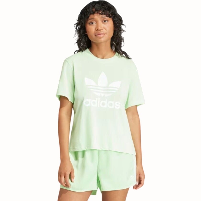 Adidas Adicolor Trefoil Boxy Tee Womens Short Sleeve Crewneck Green ...