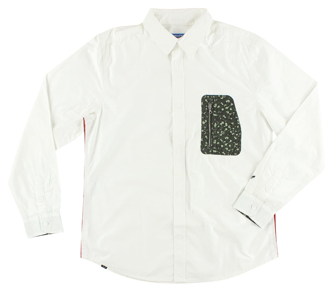 Adidas Adventure Zip Pocket Button-Down Mens Button-Down Shirts Size ...
