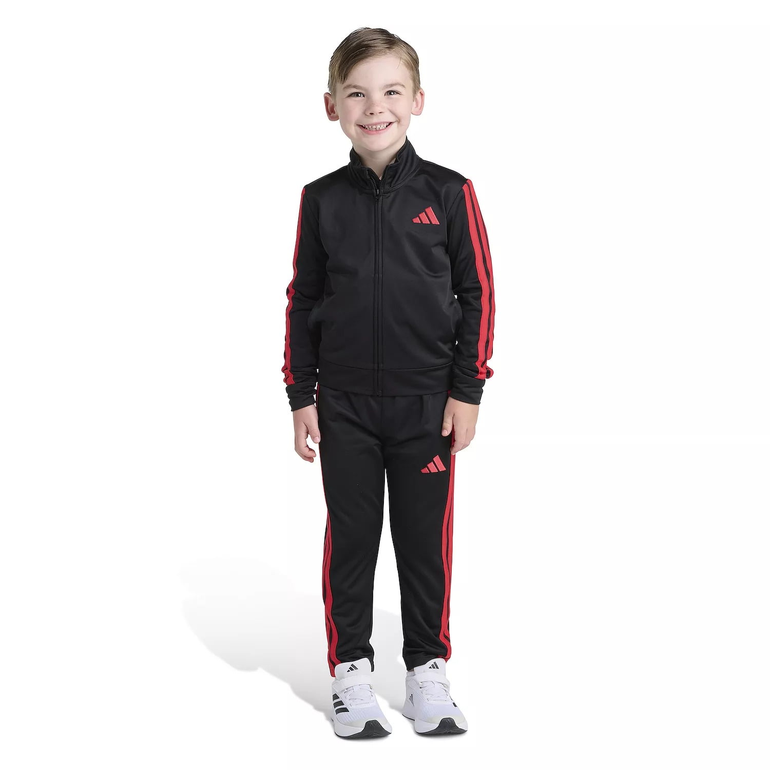 Adidas BLACK/RED Boys' 2-pc. Long Sleeve Jacket & Pants Set, US 4T ...