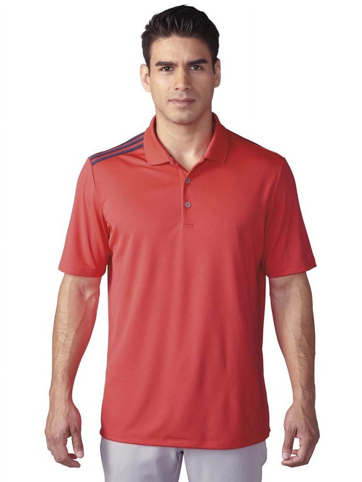 adidas Golf Men's Climacool 3-Stripes Polo Shirt - Shock Red/Mineral ...