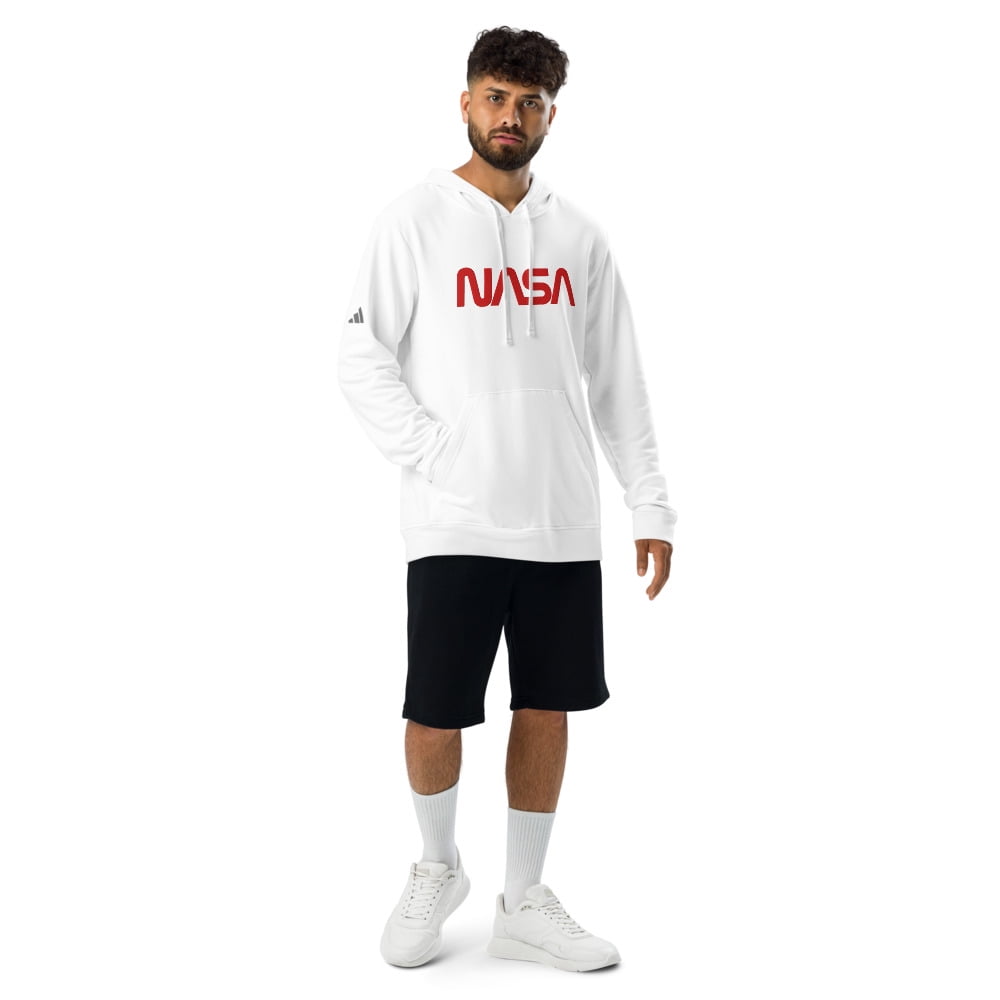 Adidas Embroidered NASA Worm Logo Fleece Hoodie (White, S) - Walmart.com