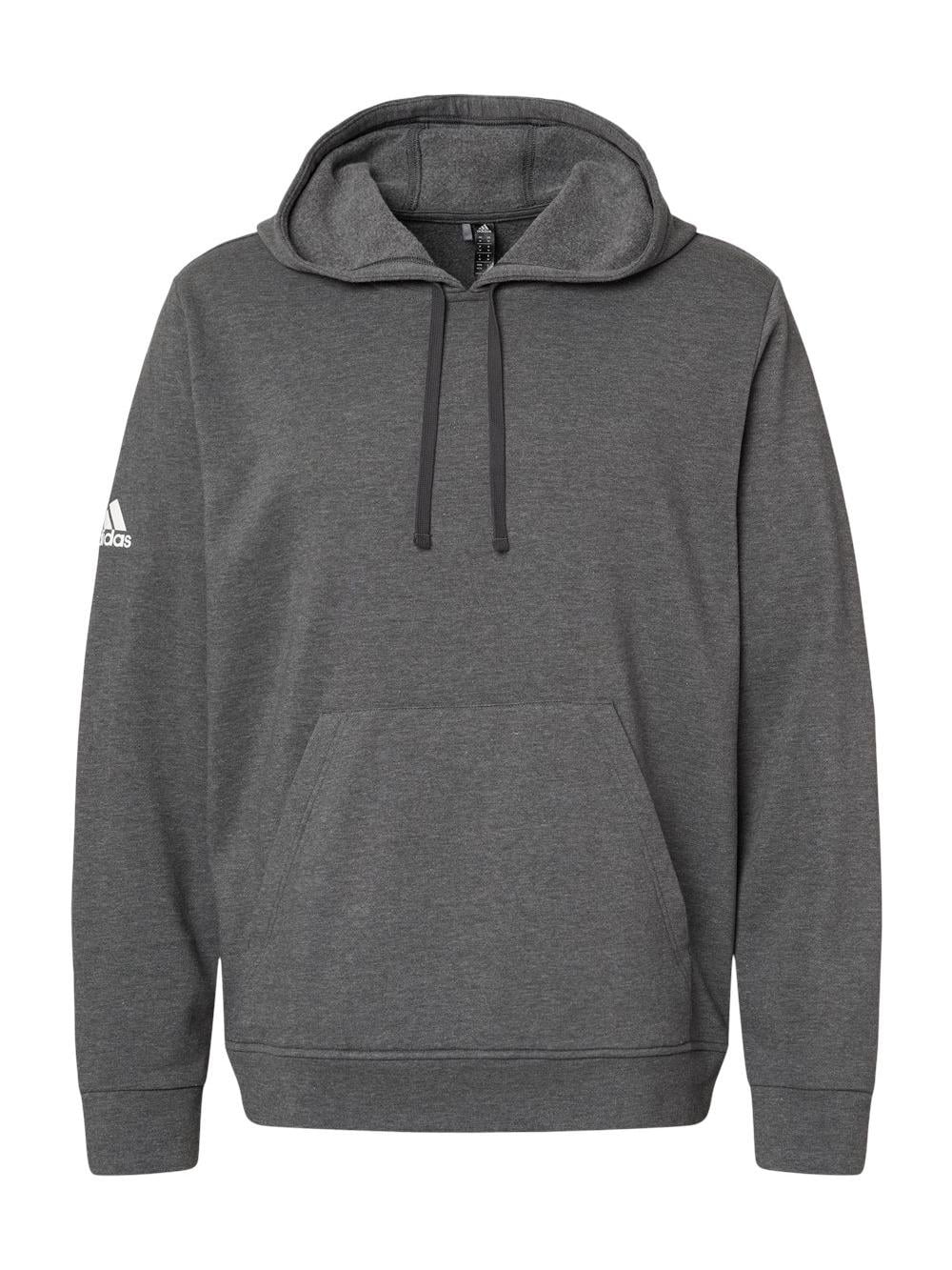 Adidas - Fleece Hooded Sweatshirt - A432 - Dark Grey Heather - Size: S - Walmart.com