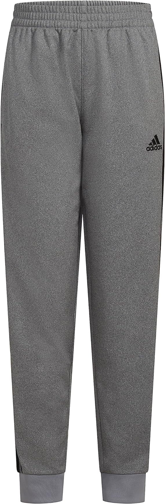 Adidas GREY Boy's Classic 3-Stripe Heather Tricot Joggers, US 4 ...